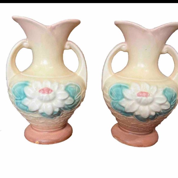 Hull art pottery | Accents | Vintage Hull Art Vases With Double Handles ...